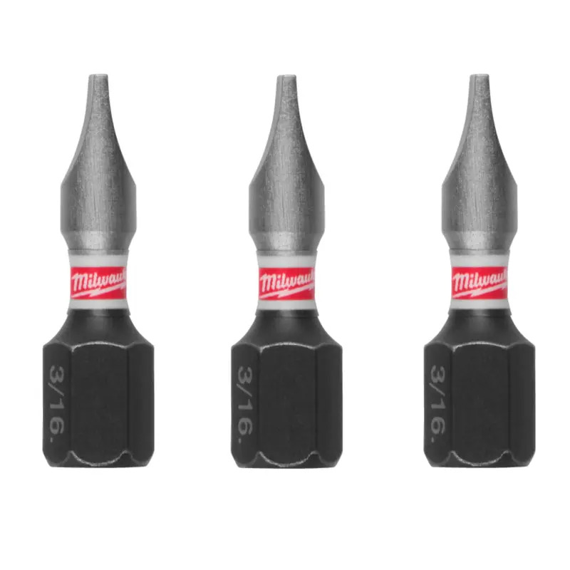 Milwaukee 4932500388 Shockwave Impact Duty Screwdriving Bits SL 1.2 x 6 ...